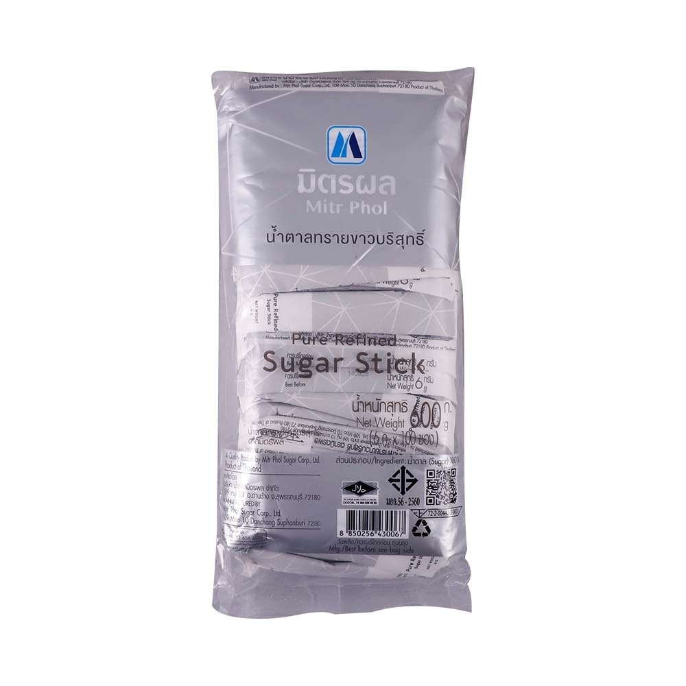 Mitr Phol Pure Refined Sugar Stick 100PCS 600G | MITR PHOL | Brands ...