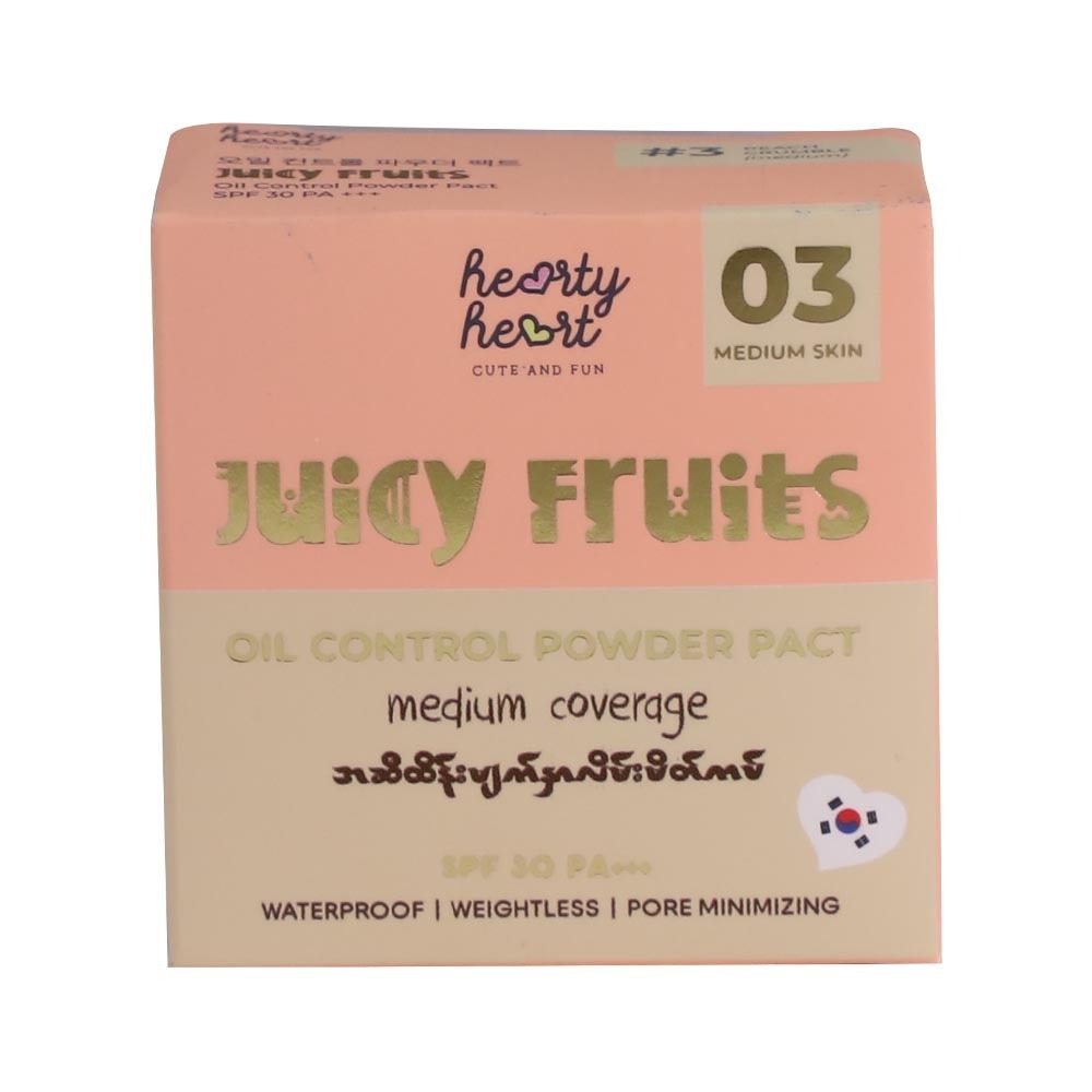 Hearty Heart Juicy Fruits Oil Control Powder Pact SPF 30 PA+++ 4.5G (03 ...