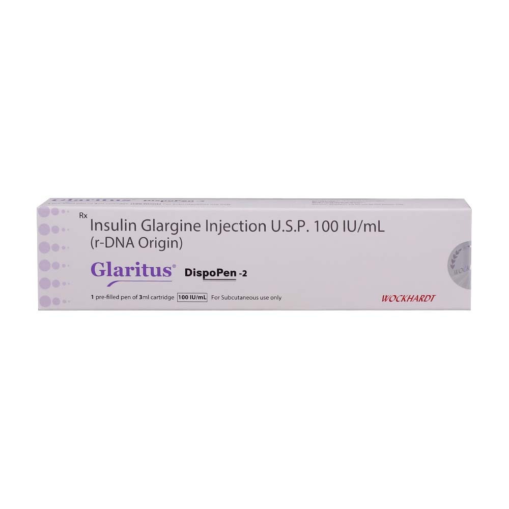 Glaritus Insulin Glargine Inj 100Iu Dispopen 3ML | NO BRAND | Brands ...