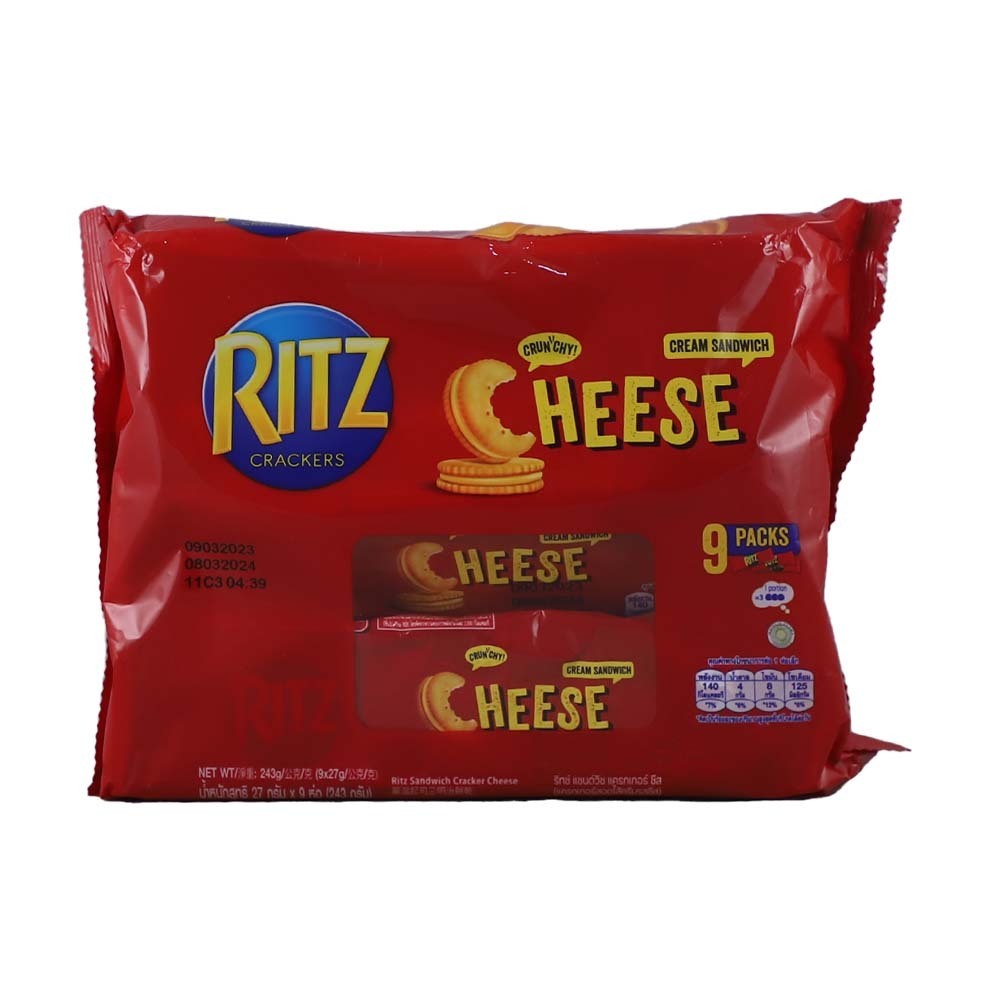 Ritz Sandwich Cheese Cracker 9PCS 243G | မုန့်ကြွပ် | ဘီစကစ် | နံနက်စာနှင့် အဆာပြေမုန့်အမျိုးမ ...